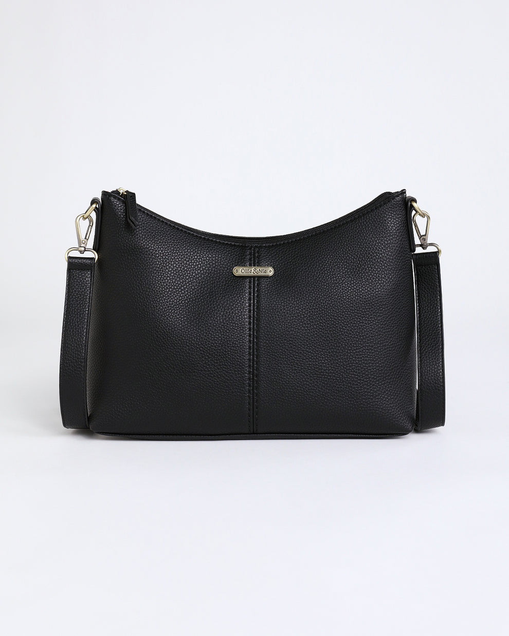 Sonya Women's Curve Top Shoulder Bag - Black – Ollie & Nic